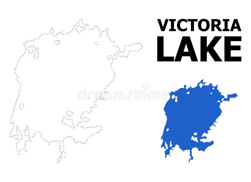 Vector Contour Dotted Map of Victoria Lake with Name Stock Vector ...