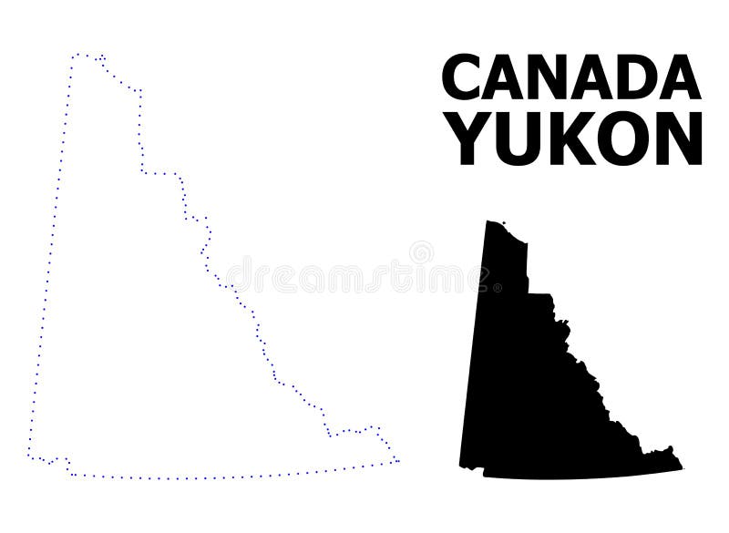 Vector Contour Dotted Map of Yukon Province with Caption Stock Vector ...
