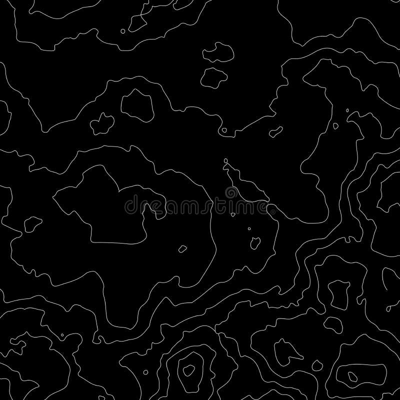 Vector Contour Topographic Map. Orange Lines on Black Background Stock ...