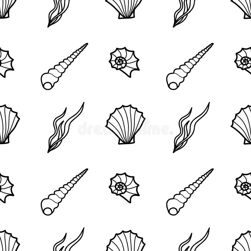 Vector Contur Seamless Pattern on the Theme of Sea Cruise Stock Vector ...