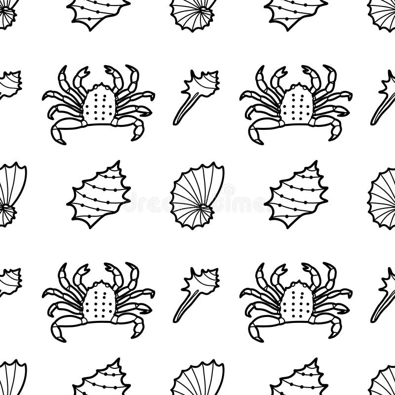 Vector Contur Seamless Pattern on the Theme of Sea Cruise Stock Vector ...