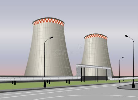 Vector cooling tower stock vector. Illustration of morning - 5007698