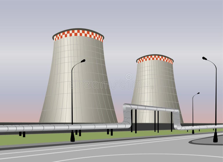 Vector cooling tower stock vector. Illustration of morning - 5007698