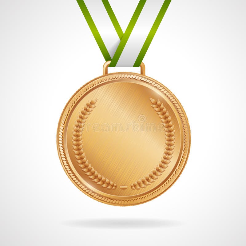 Vector Copper Medal with Ribbon Stock Vector - Illustration of ...