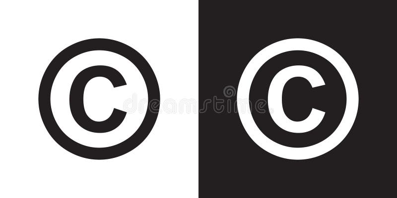 Vector Copyright Icon Symbol Black and White Stock Illustration ...