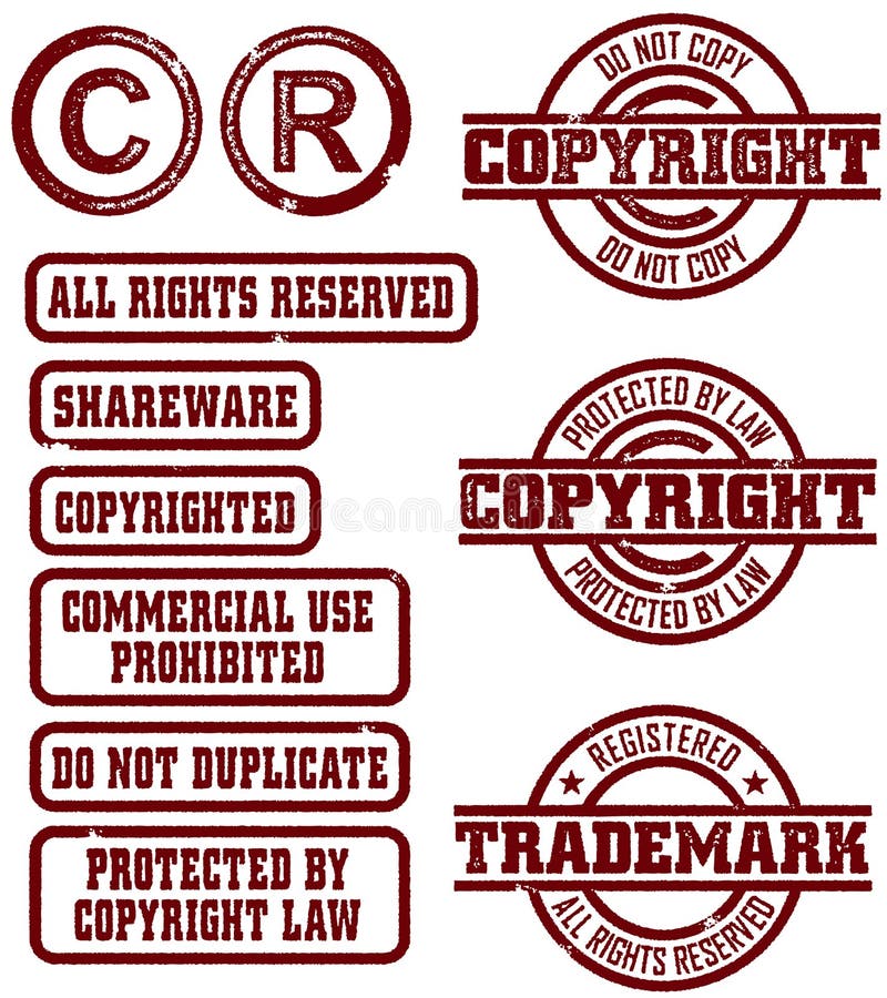 Vector Copyright Trademark Stamps Stock Vector - Illustration of ...