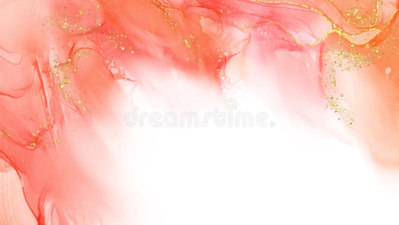 Vector Coral Banner. Hand Drawn Abstract Paint Brush Stroke Stock ...