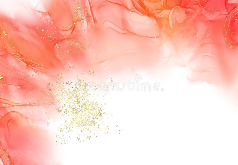 Vector Coral Banner. Hand Drawn Abstract Paint Brush Stroke Stock ...