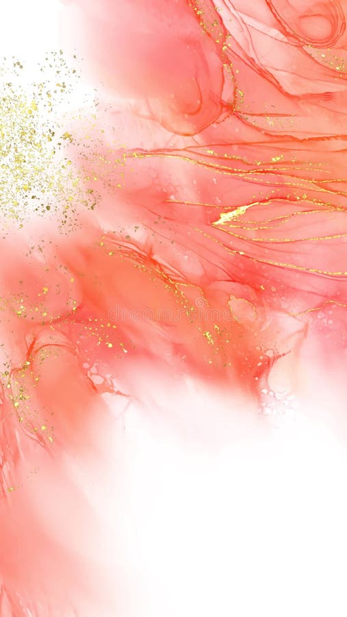 Vector Coral Banner. Hand Drawn Abstract Paint Brush Stroke Stock ...