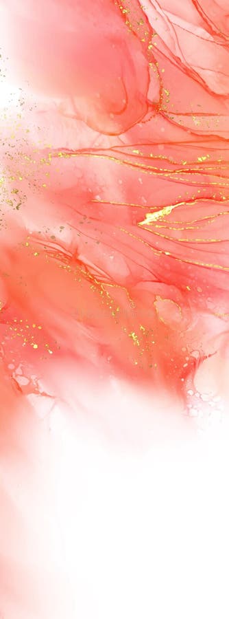 Vector Coral Banner. Hand Drawn Abstract Paint Brush Stroke Stock ...