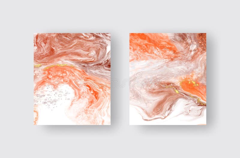 Vector Coral Banners Set. Hand Drawn Abstract Paint Brush Stroke Stock ...