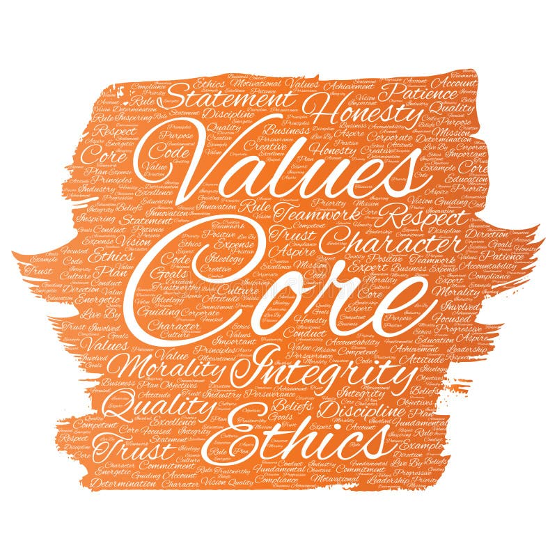Vector Core Values Integrity Ethics Paint Brush Stock Vector ...