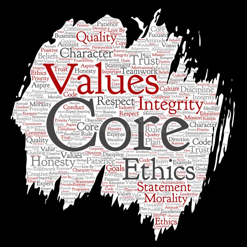 Vector Core Values Integrity Ethics Paint Brush Stock Vector ...