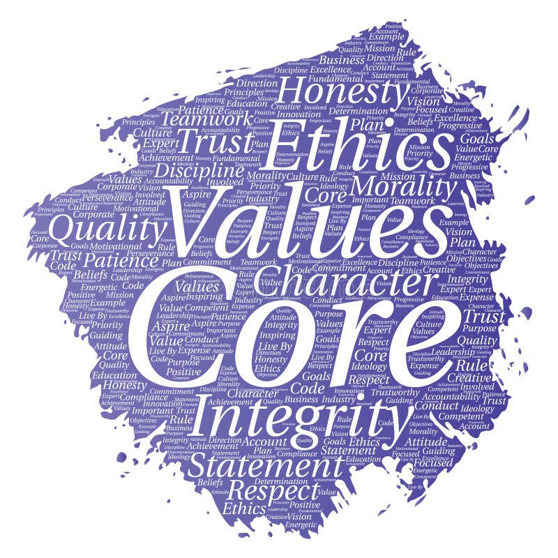Vector Core Values Integrity Ethics Paint Brush Stock Vector ...