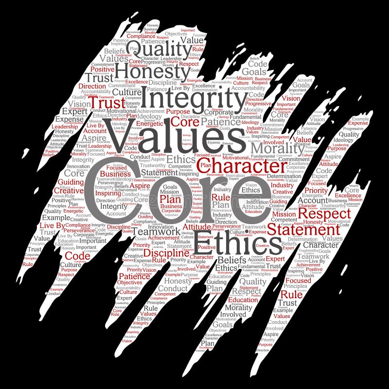 Vector Core Values Integrity Ethics Paint Brush Stock Illustration ...