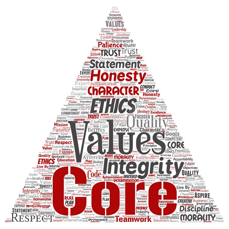 Vector Core Values Integrity Ethics Triangle Arrow Stock Vector ...