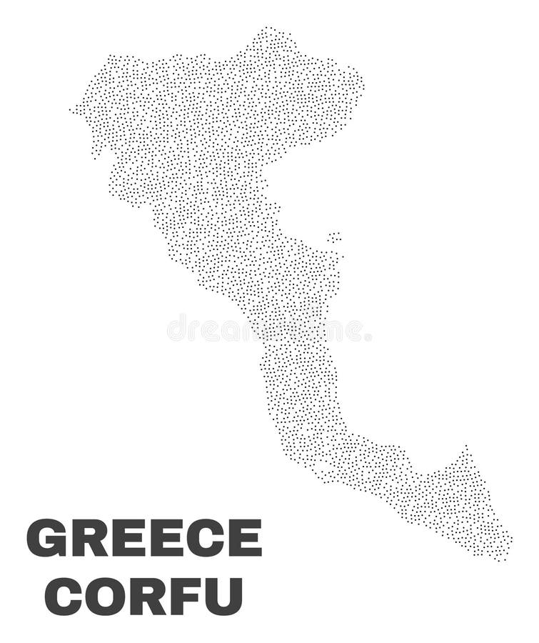 Vector Corfu Island Map of Points Stock Vector - Illustration of island ...