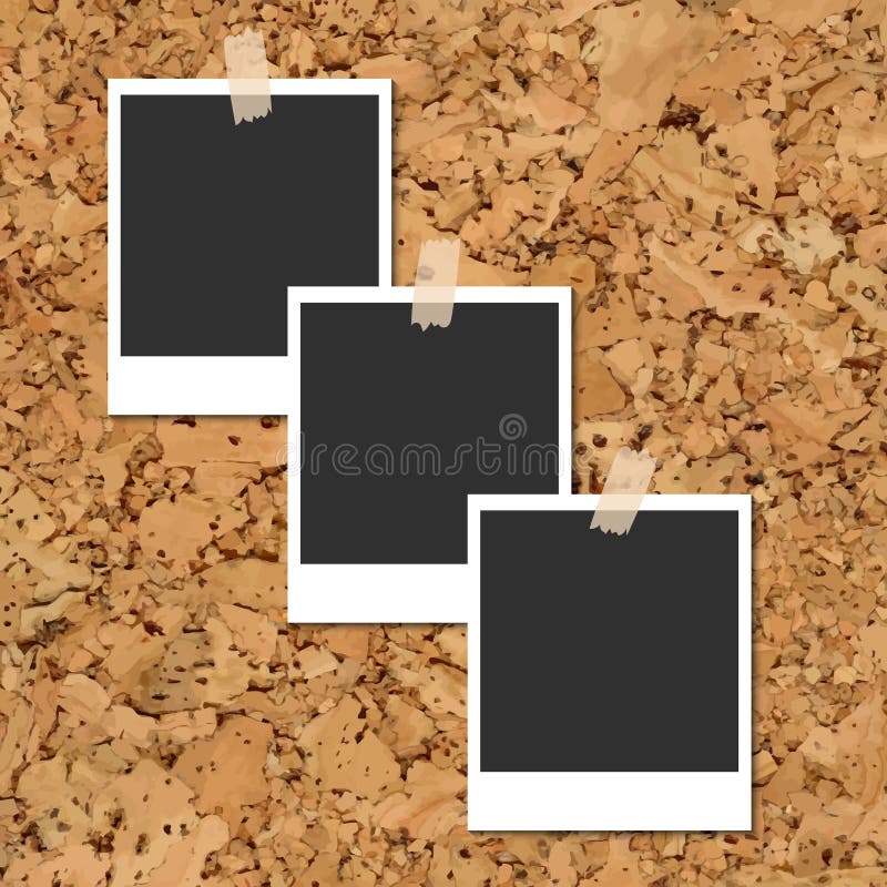 Vector Cork Board With Photo Cards And Color Pin Stock Vector ...