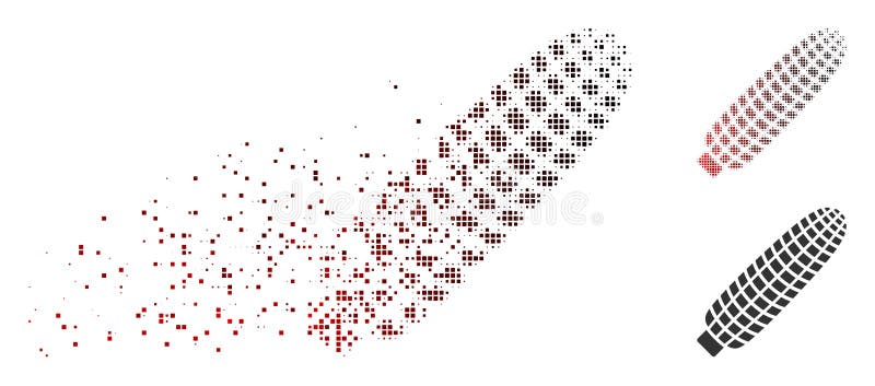 Moving Pixel Halftone Corn Ear Icon Stock Vector - Illustration of ...