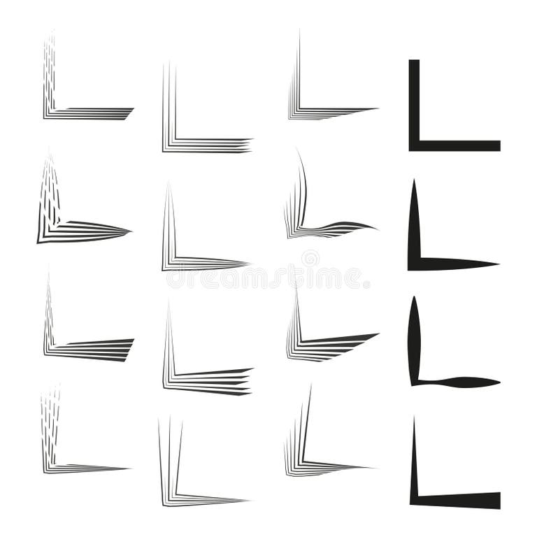 Vector Corner Shapes. Dynamic Abstract Lines. Black and White Pattern ...