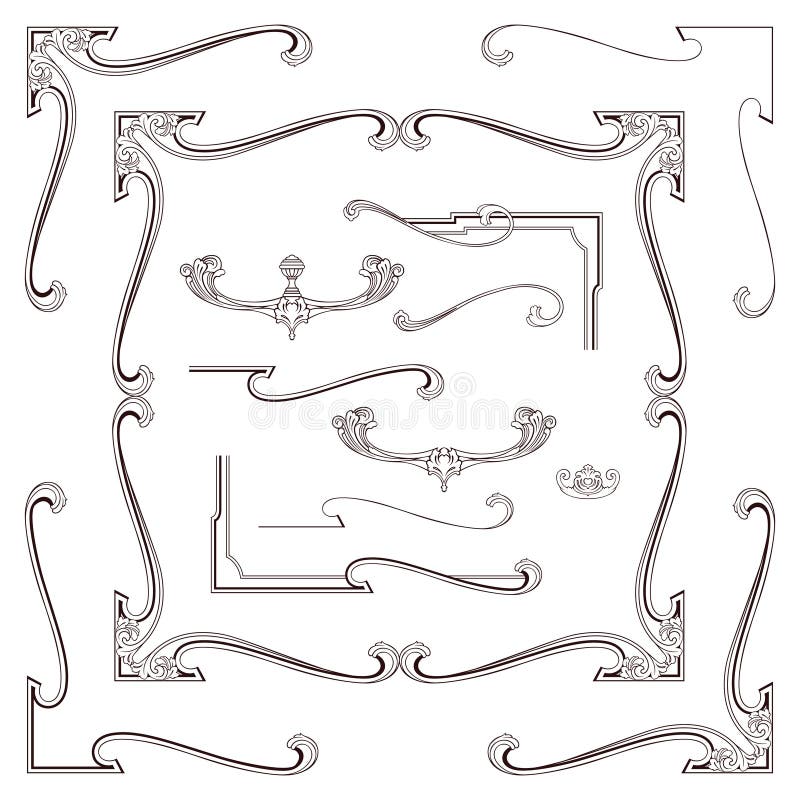 Vector Corners and Elements To Create a Frame and Background Stock ...