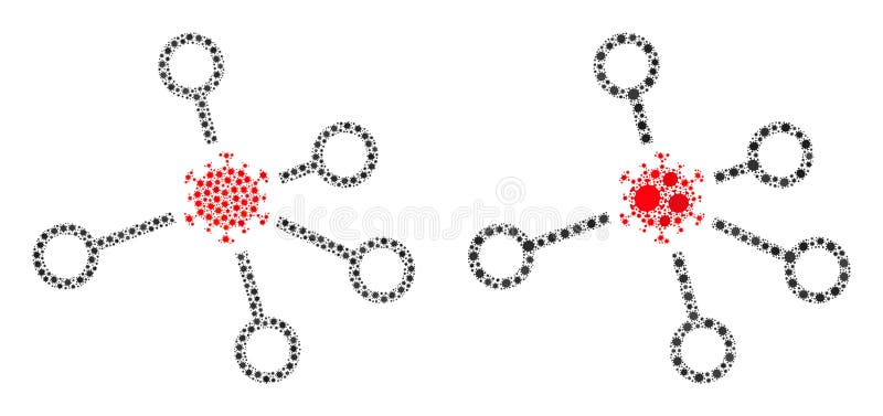 Virus Node Links Icon - Composition of Covid Virus Biological Hazard ...