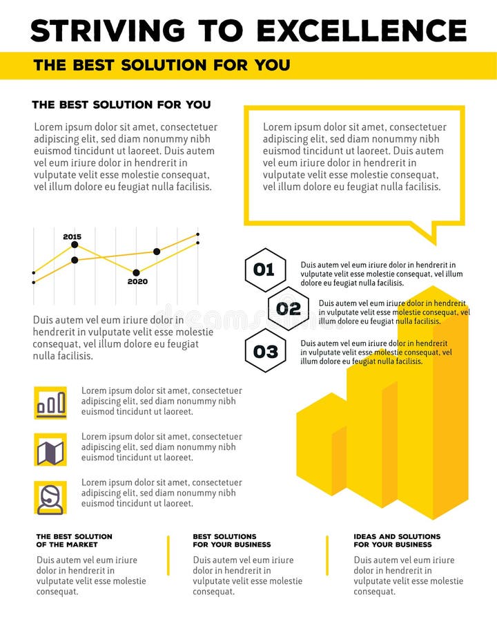Vector Corporate Business Template Infographic with Yellow Graph Stock ...