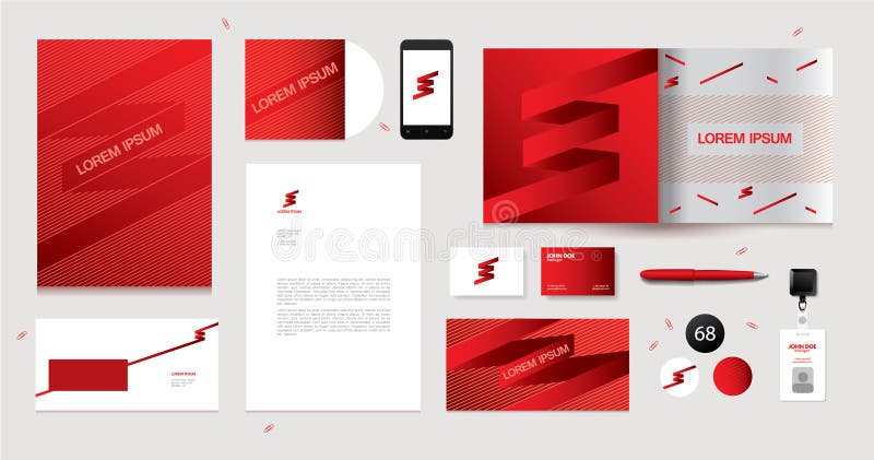 Vector Corporate Design for Business Artworks. Red Elements Stock ...