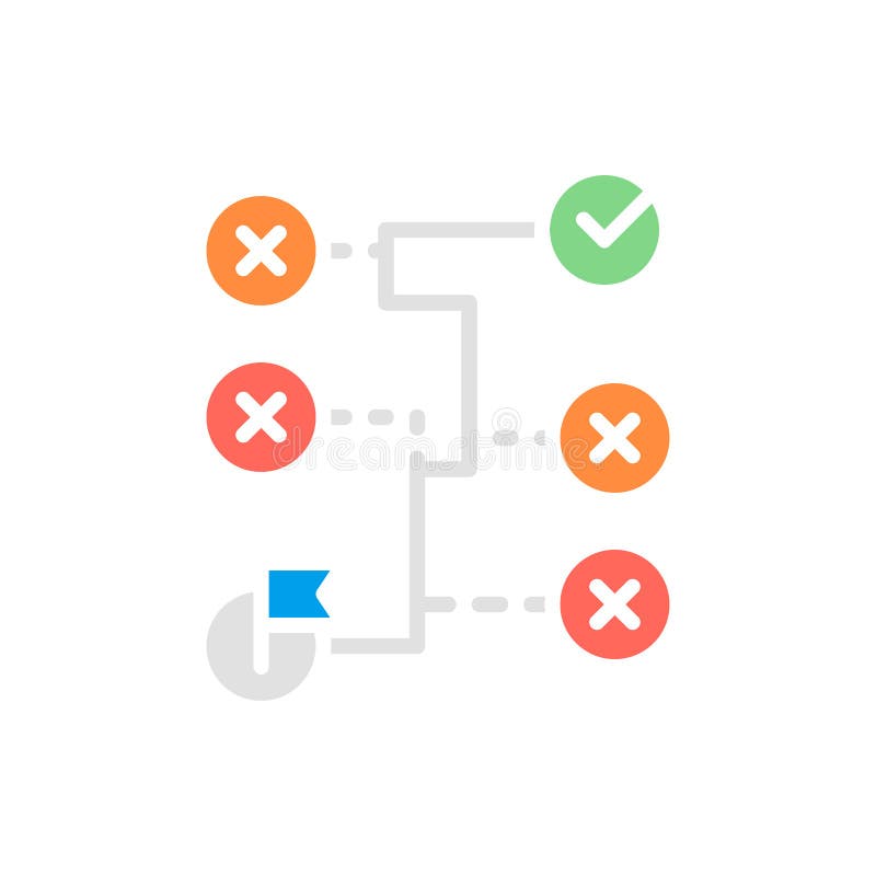 Vector Algorithm Coding Block Schemes One Line Icon Continuous One Line Illustration Stock