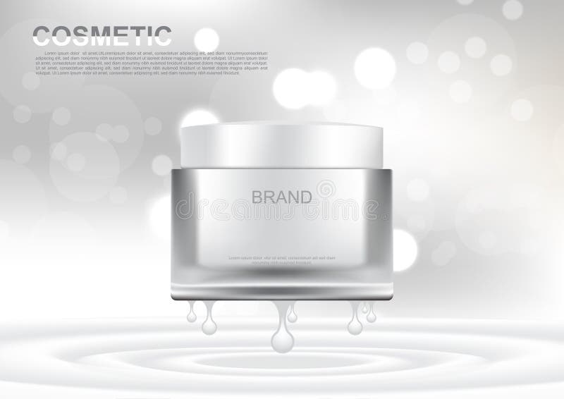 Vector Cosmetic Ads White Lifting Cream on White Bokeh Background Stock ...