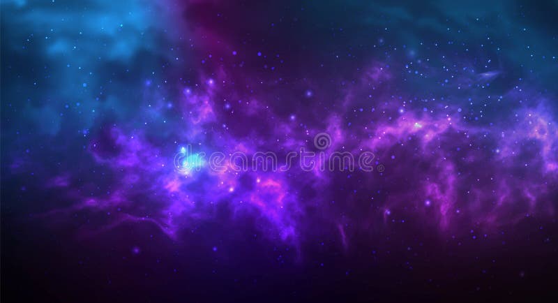 Vector Cosmic Illustration. Colorful Space Background with Stars Stock ...