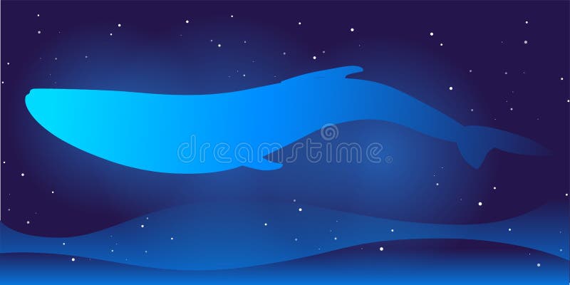 Vector Cosmos Illustration on Gradient Dark Blue Backgroud with ...