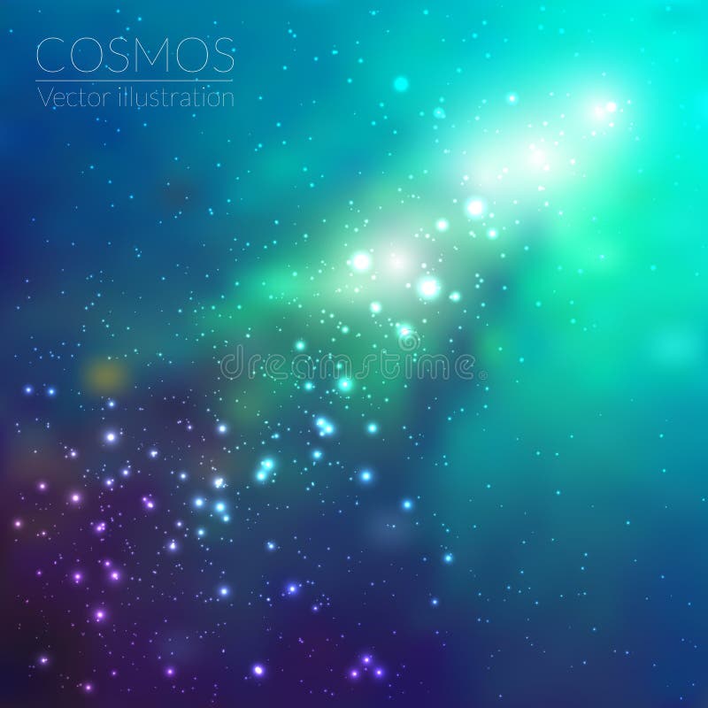 Vector Cosmos Illustration with Stars and Galaxy Stock Vector ...