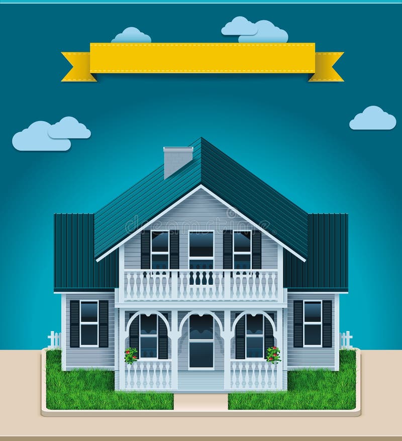 Vector cottage XXL icon stock vector. Illustration of roof - 20444583