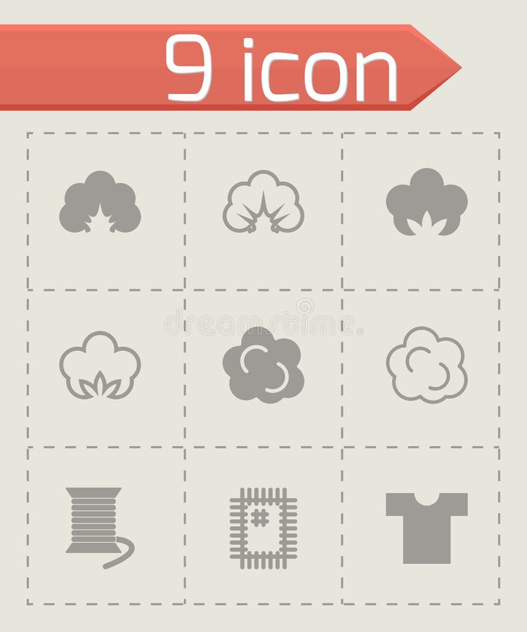 Vector cotton icon set stock vector. Illustration of icon - 52775584