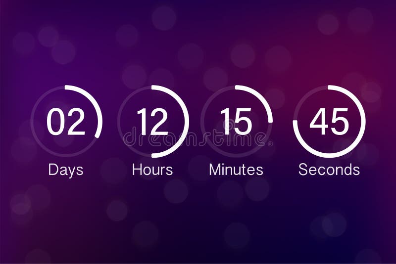 Vector Countdown Clock Counter Timer. UI App Digital Count Down Circle ...