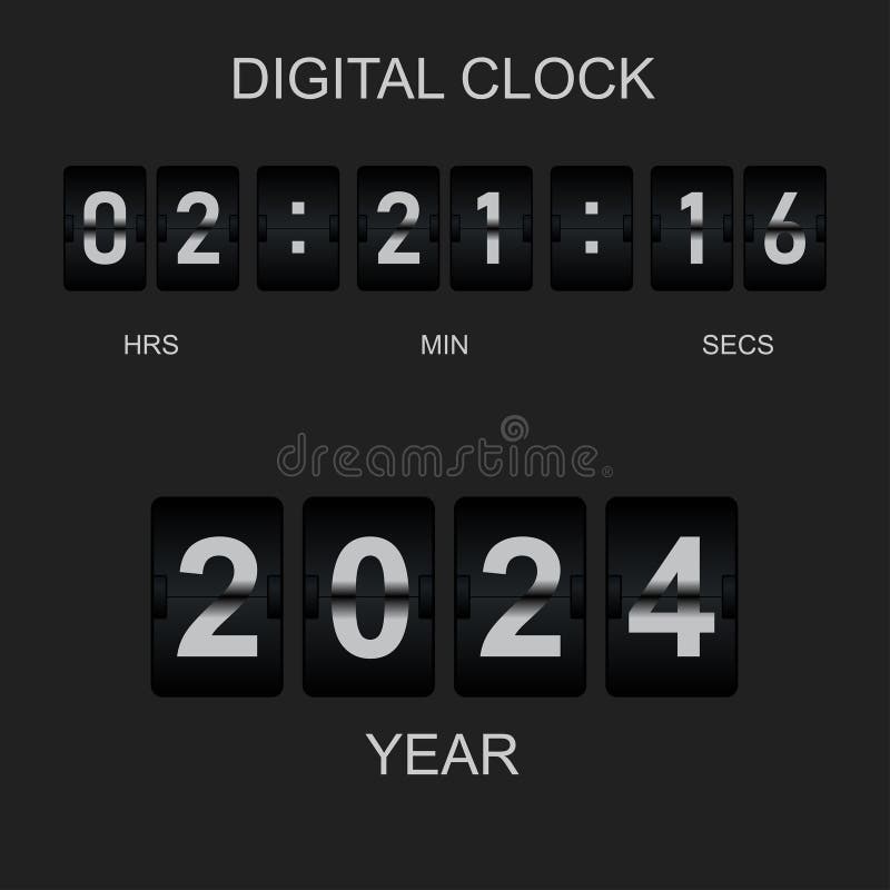 Vector Countdown Timer and Scoreboard Numbers 2024 Stock Vector ...