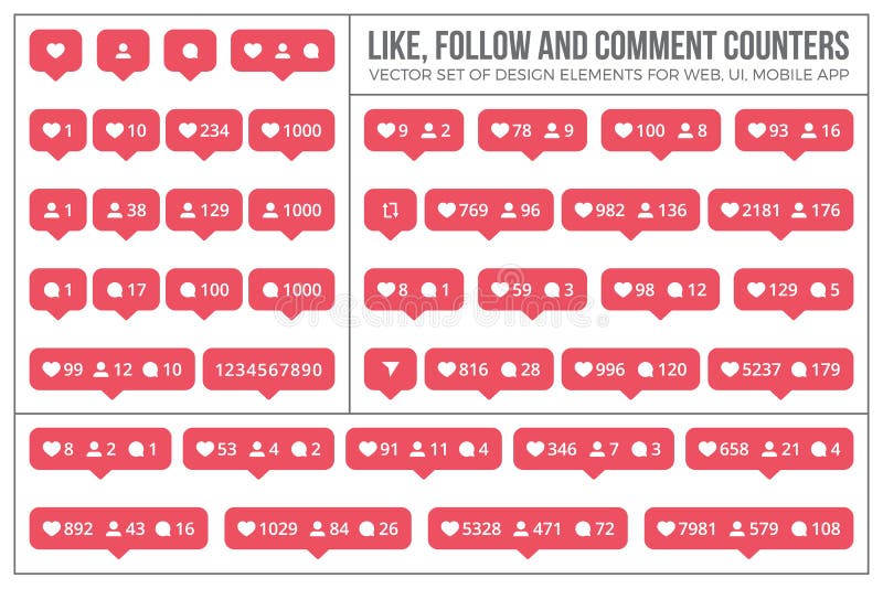 Vector Counter Icons stock vector. Illustration of button - 87364435