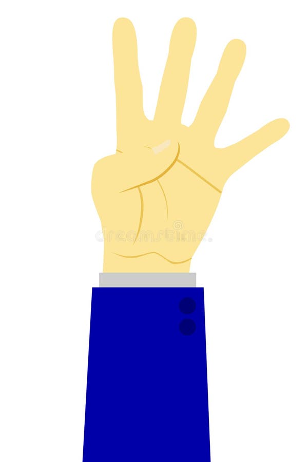 Counting Hand, Four at White Background Stock Vector - Illustration of ...
