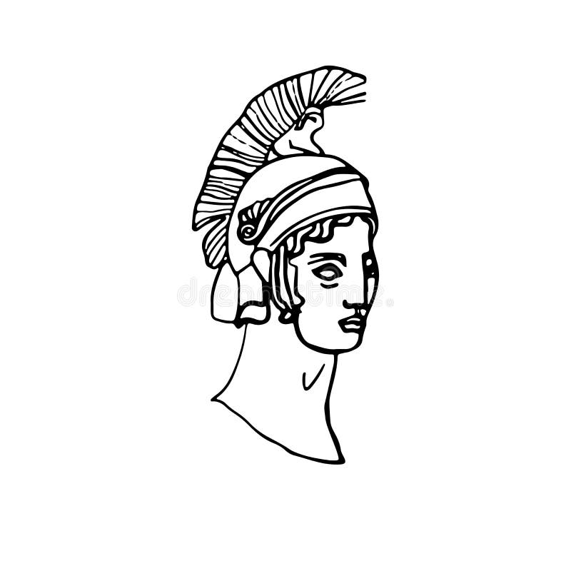 Vector Countinious Line Drawing of Ancient Greek Sculpture Isolated on ...