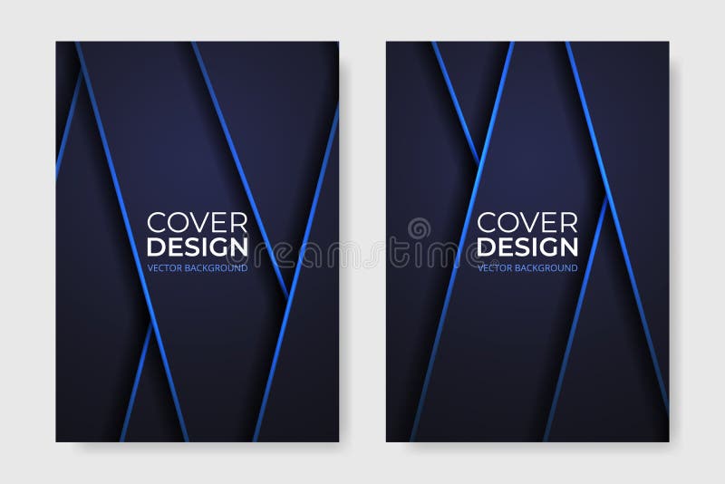 Vector Cover Design. Abstract Dark Gray and Blue Luxury Brochure in A4 ...