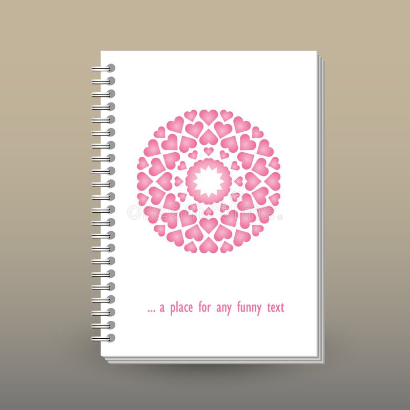 Vector Cover of Diary or Notebook with Ring Spiral Binder Layout ...