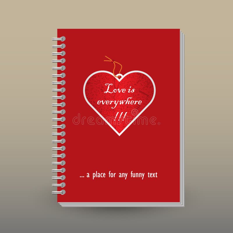 Vector Cover of Diary with Ring Spiral Binder - Format A5 - Layout ...