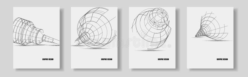Vector Covers Design Detail Engineering Graphics. 3d Template. Stock ...