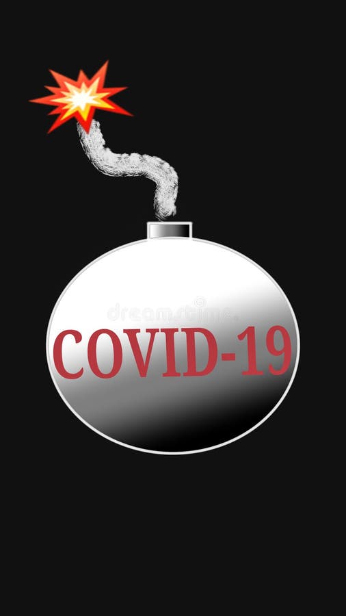Vector of Covid-19 Bomb on Black Background Stock Illustration ...