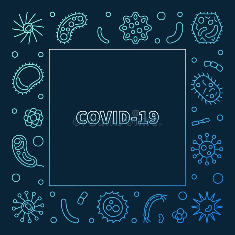 Vector Covid-19 Virus Concept Colored Outline Frame Stock Vector ...