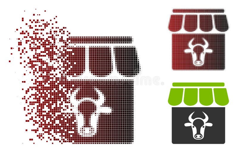 Sparkle Pixel Halftone Cow Farm Icon Stock Vector - Illustration of ...