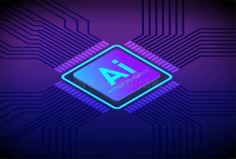Vector of CPU Artificial Intelligence Future Technology Isometric Flat Concept Stock Vector ...
