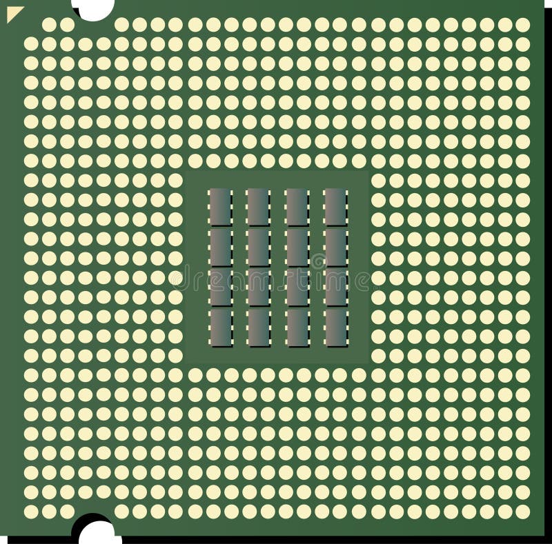 Vector CPU chip stock vector. Illustration of microchip - 9724146