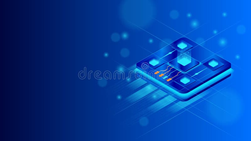 CPU Chip, Central Processor Unit, Top View on White Background. 3d ...